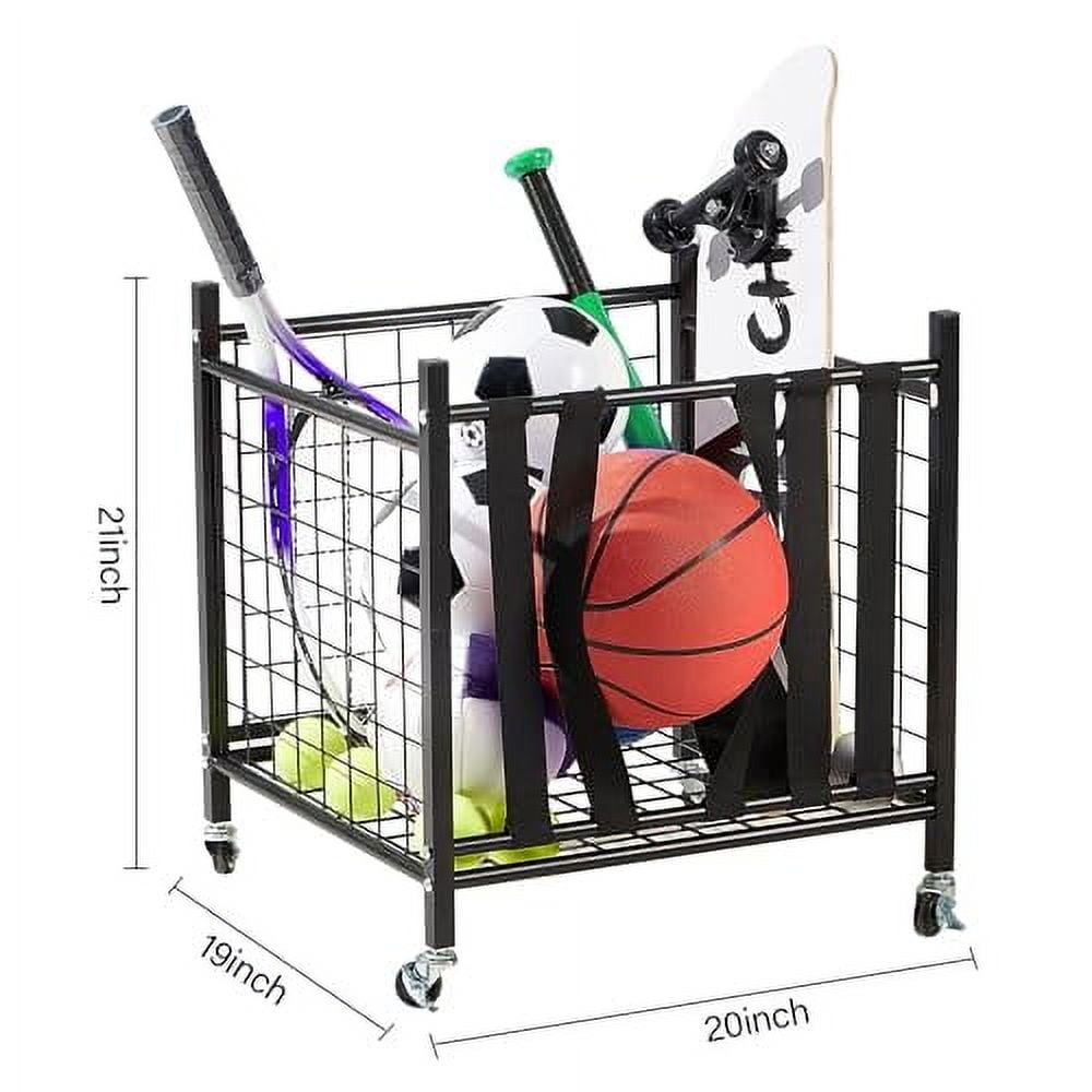 LUGO™ Rolling Steel Storage Cart with Elastic Straps and Locking Wheels ...