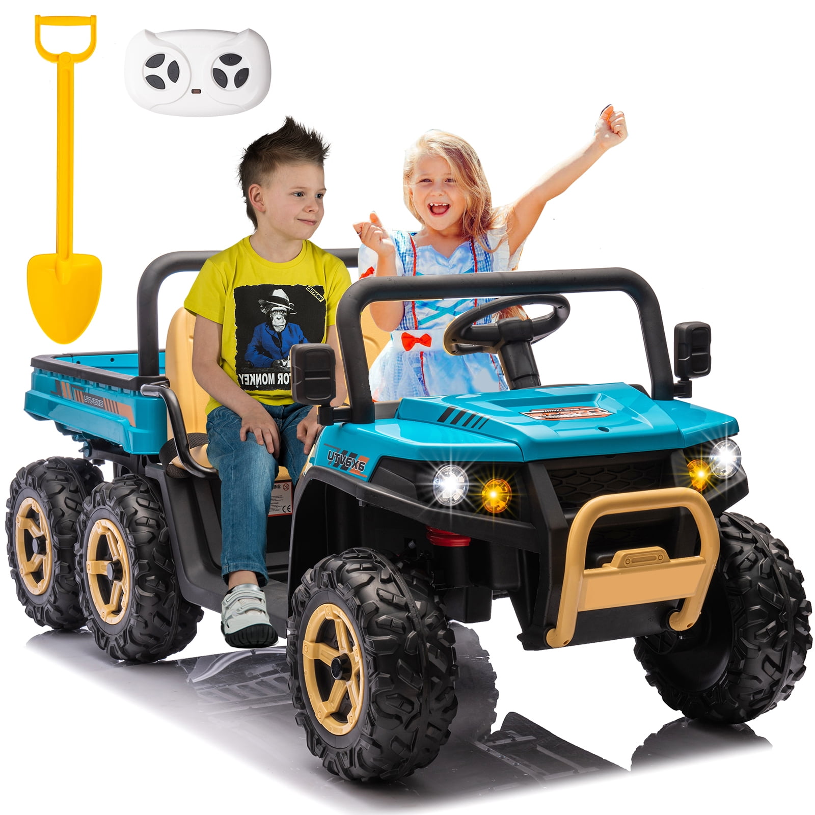 LUIBAS 24V 4WD 2-Seater Kids Ride on Car with Remote Control, Battery ...
