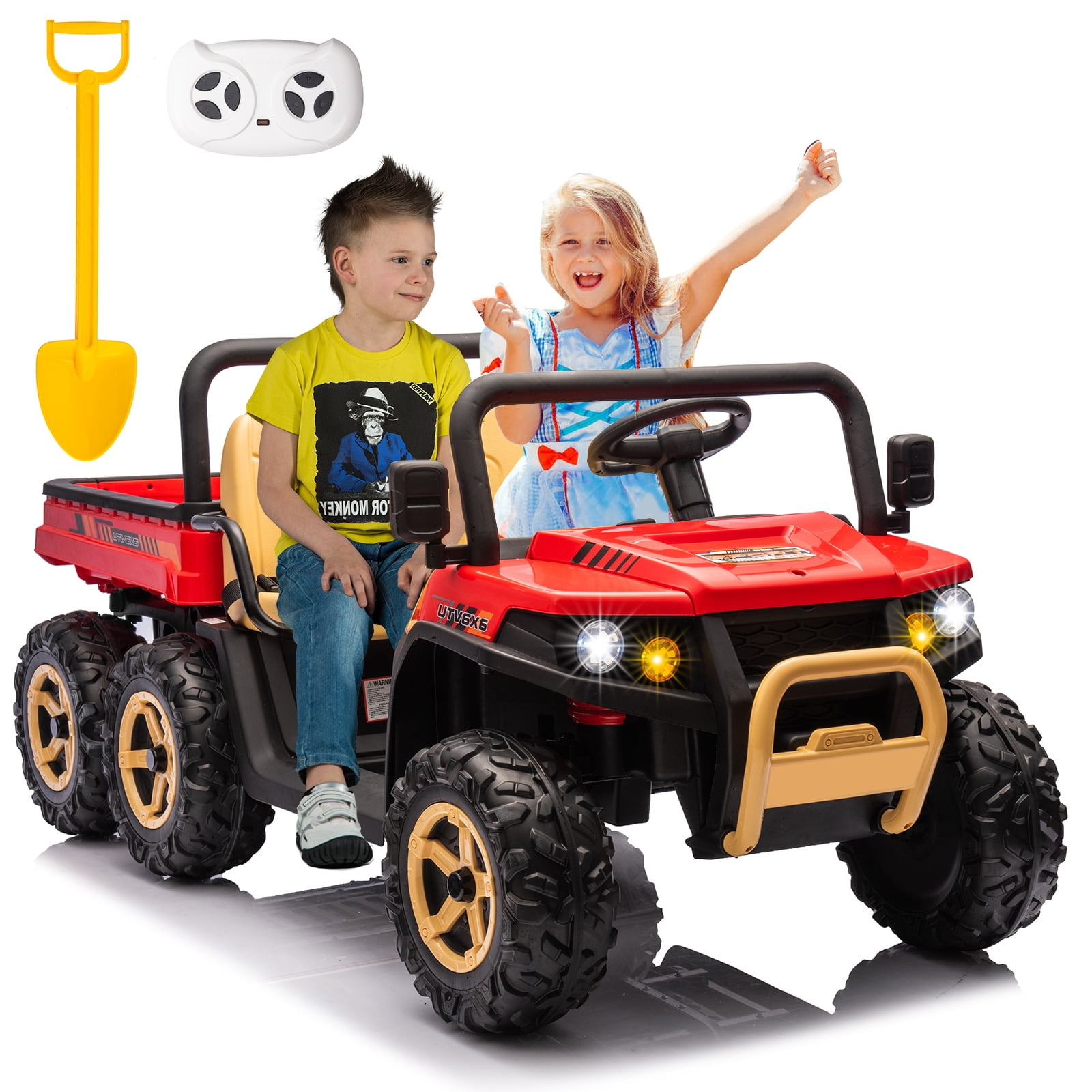 LUIBAS 24V 4WD 2-Seater Kids Ride on Car with Remote Control, Battery ...