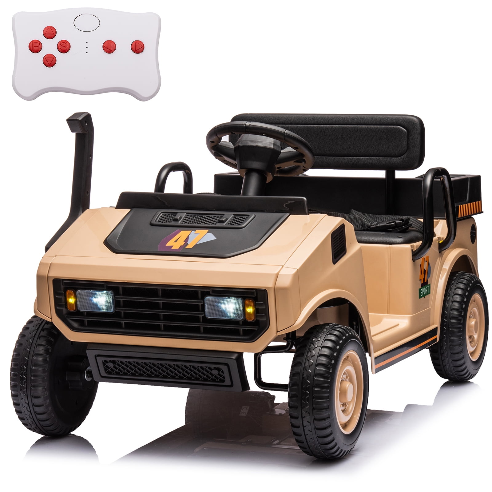 LUIBAS 24V 4WD Kids Ride on Golf Cart Battery Powered Toy Tractor Ride ...