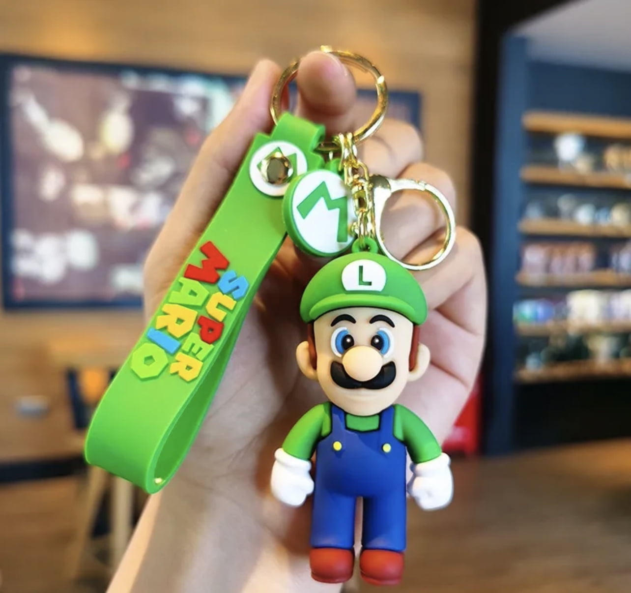 Luigi Super Mario 3d Characters Keychain Quality Silicone Mario Carrying Strap