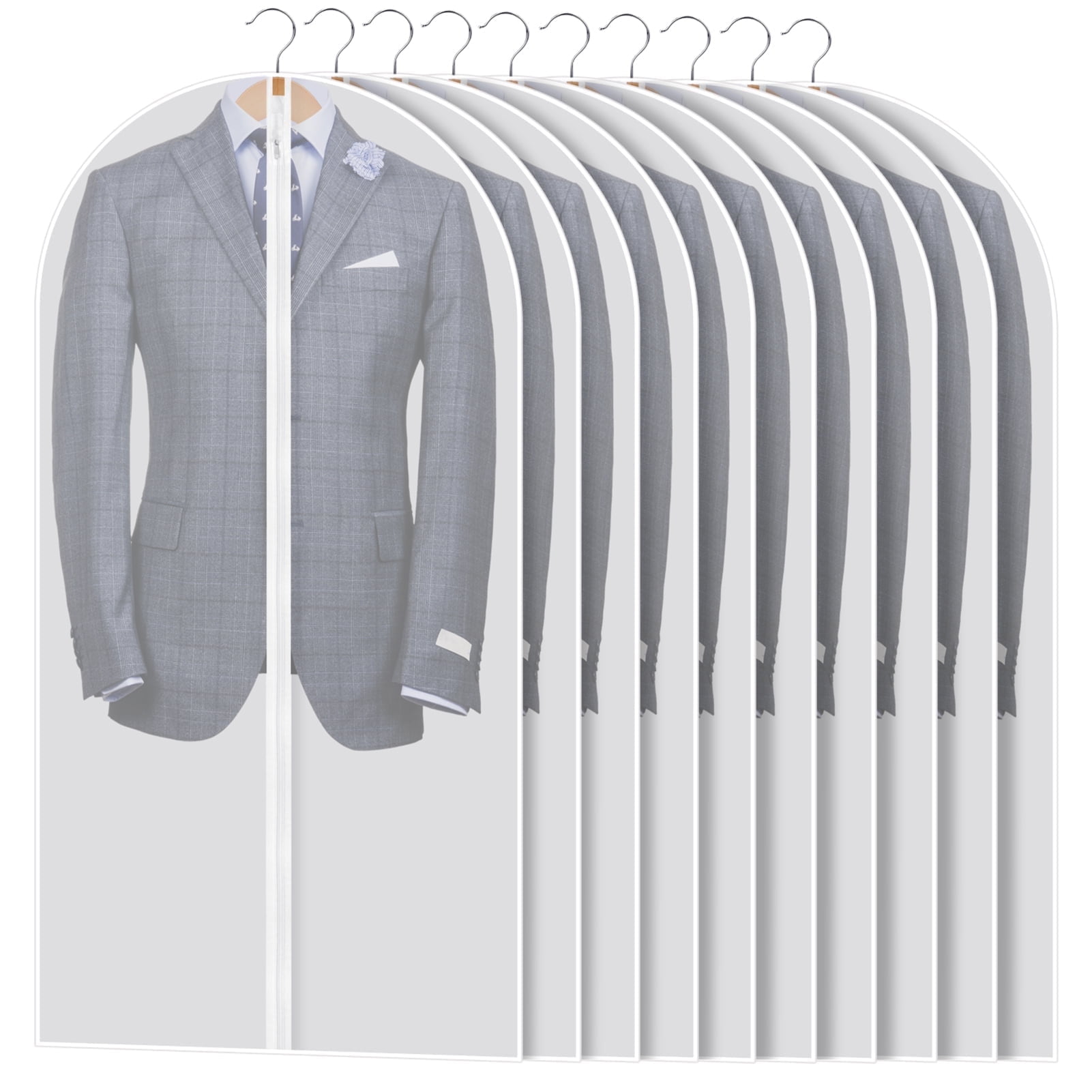LUIISIS 10-Pack Dustproof Plastic Clothes Covers, 23.62*39.37 in, Clear ...