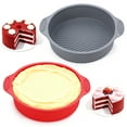 LUIISIS 2Pcs Silicone Round Cake Pan, 9 inch Non Stick Reusable Cake ...