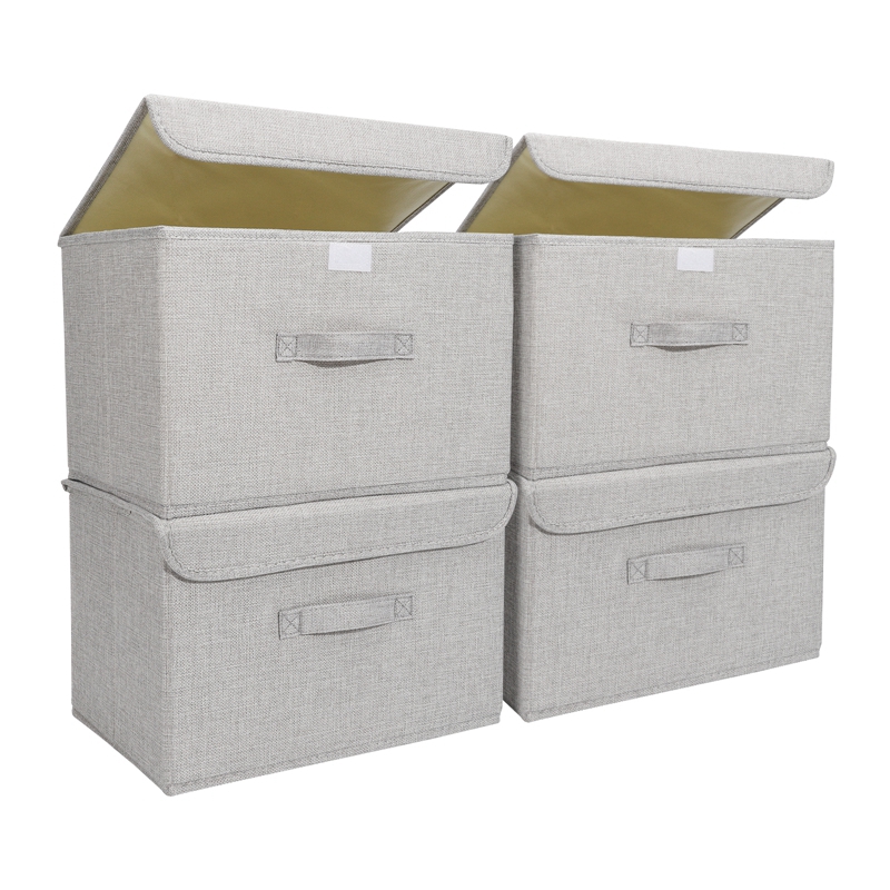 U Brands Two-Tier Desk Storage Boxes, Beige Linen, Adults, Teens and ...