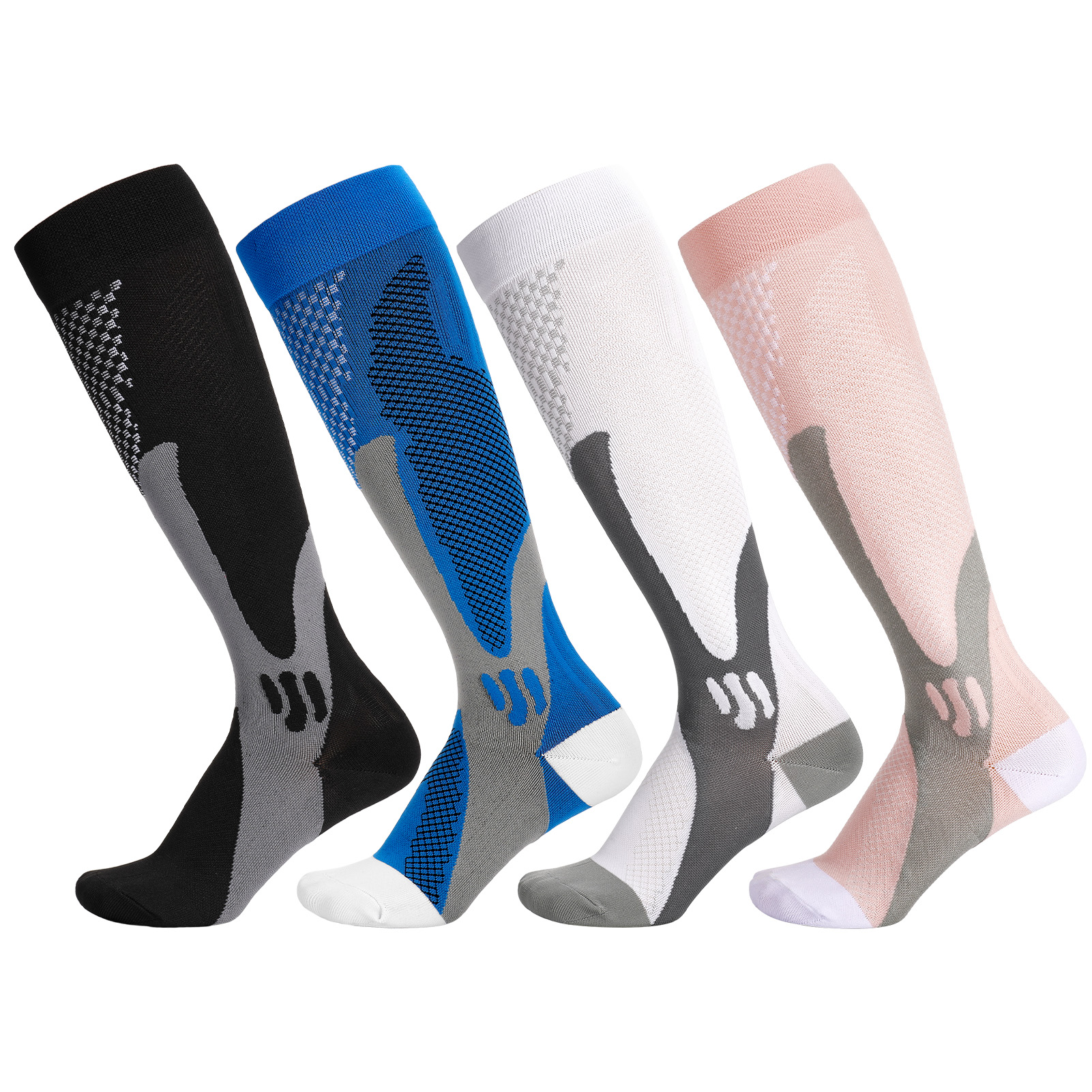 CSX Compression Socks, Sport Recovery Style, 20-30 mmHg, Silver on ...