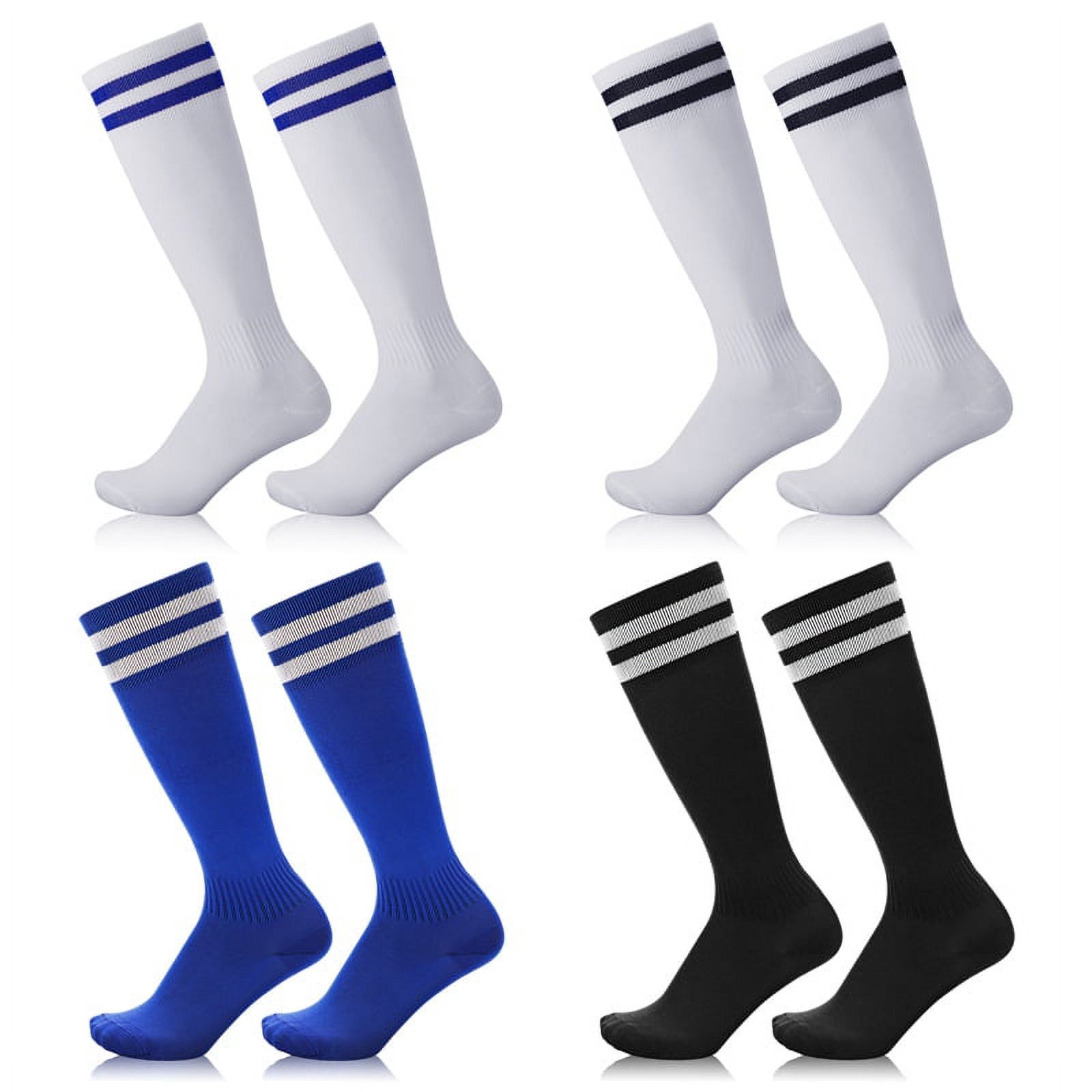 Kids Soccer Socks 4 Pack Boys Girls Cotton Team Socks Teens Children ...