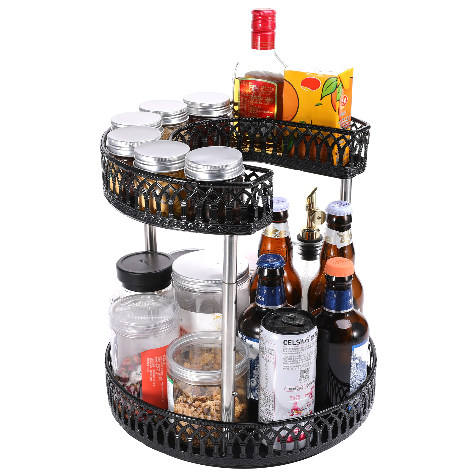 Spice Spinner Two-Level Plastic Spice Storage Organizer - Walmart.com