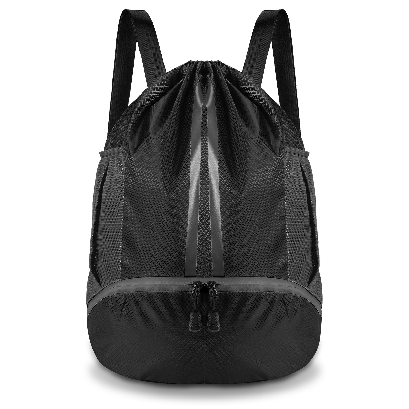 WANDF Nylon Drawstring Backpack Waterproof Gym Sports Bag for Shopping ...