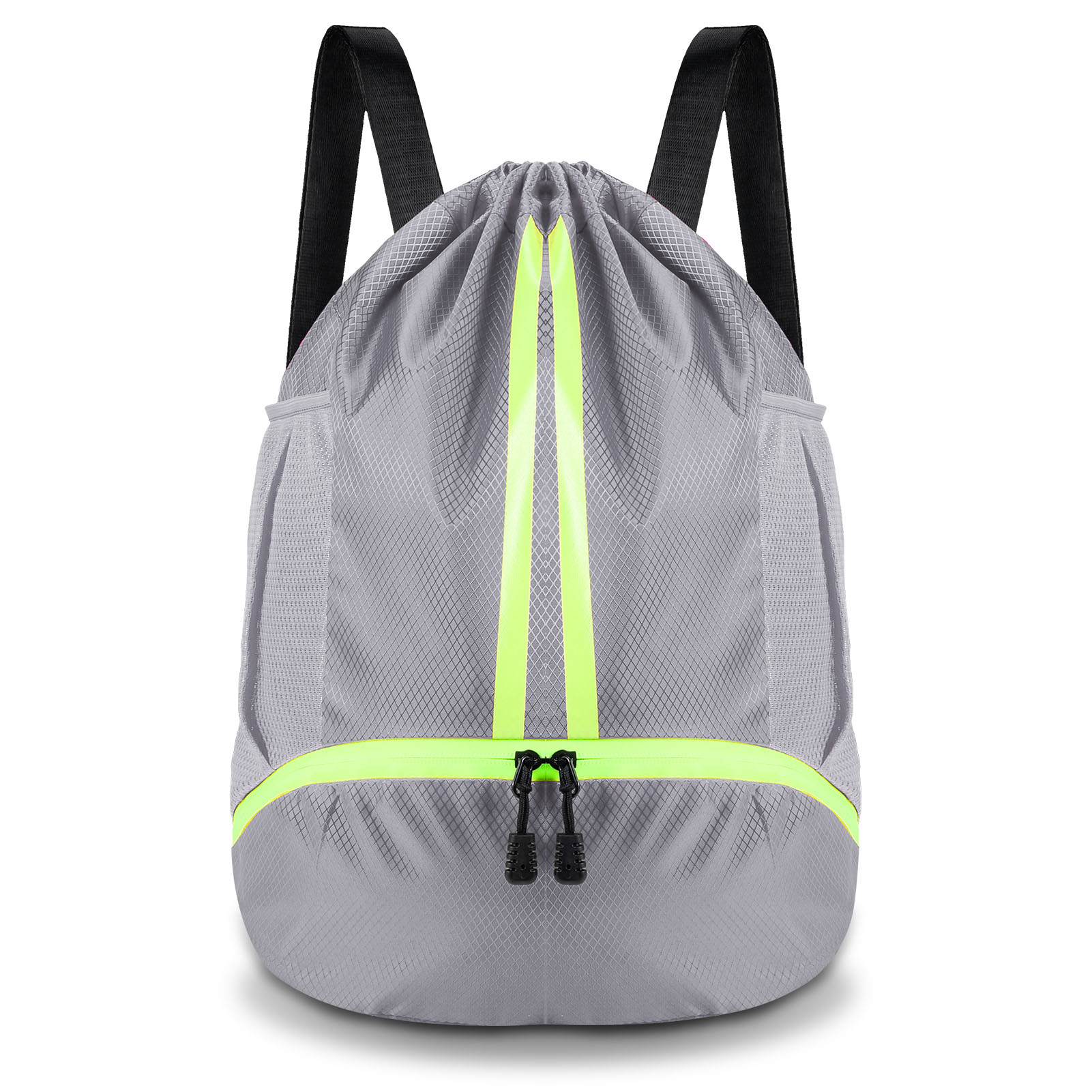 WANDF Drawstring Backpack Sports Gym Bag with Shoes Compartment, Water ...
