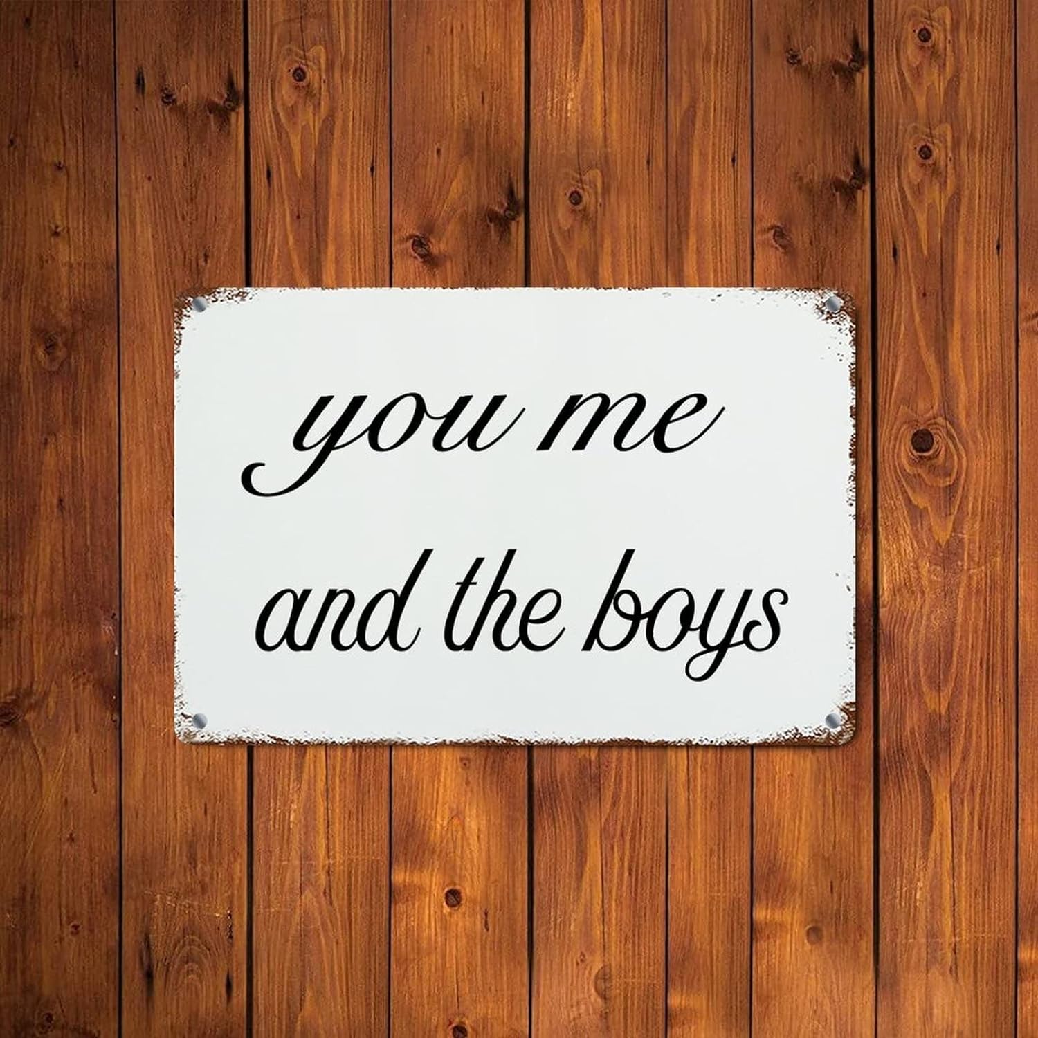 LUIJORGY Bible Verse Metal Sign with Saying You Me & The Boys Wood ...