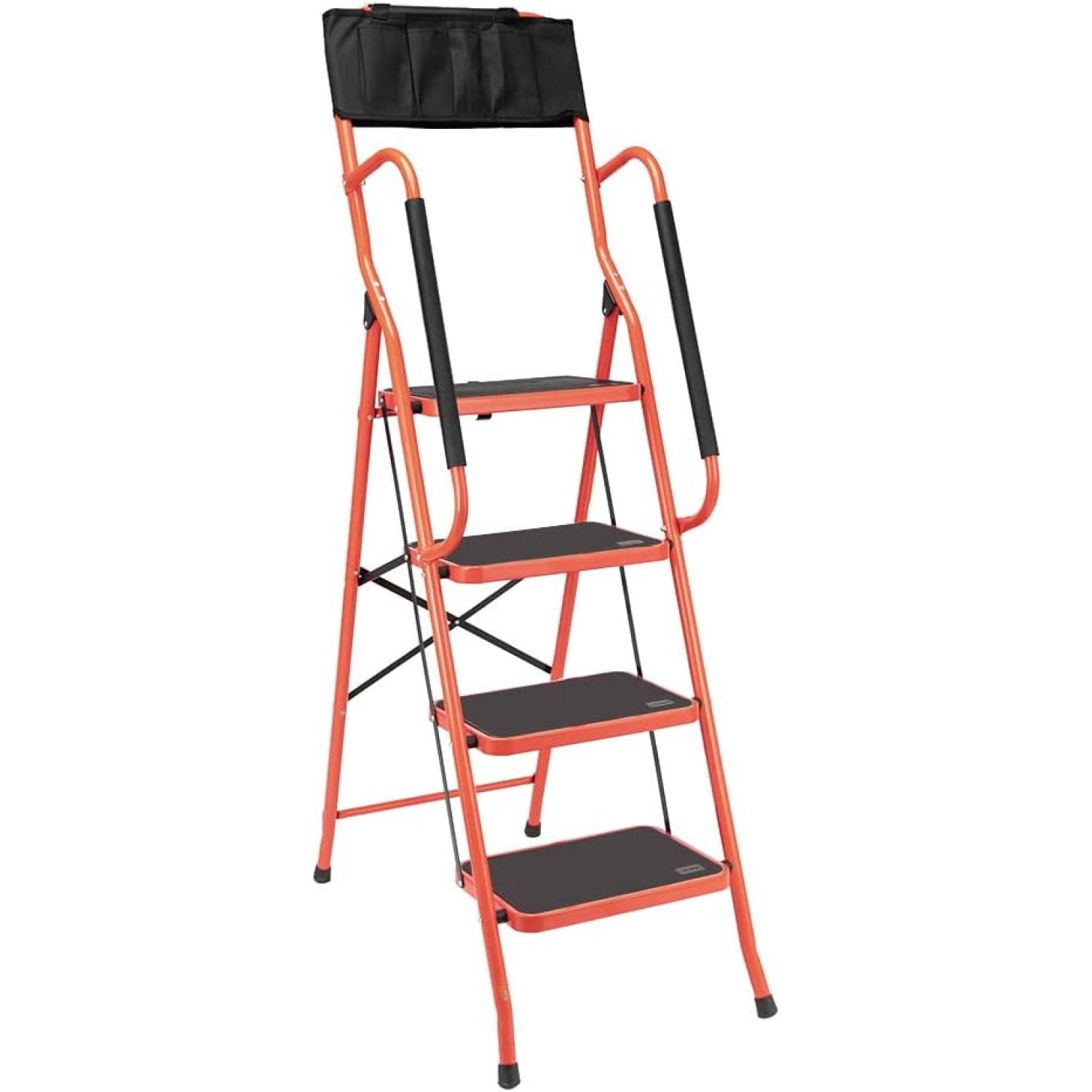 LUISLADDERS 4 Step Stool Ladder Foldable Tool Ladder Safety Padded ...