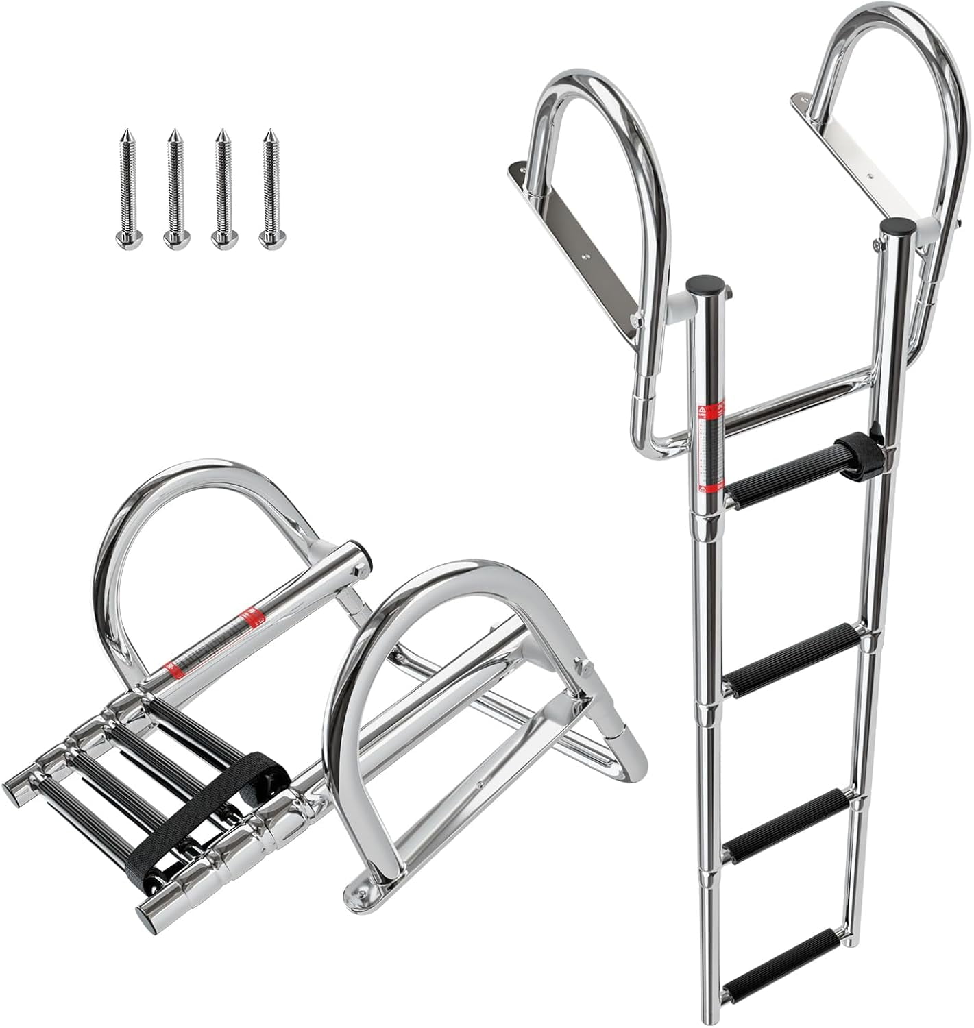 LUISLADDERS Boat Ladder 4 Step Folding - Walmart.com