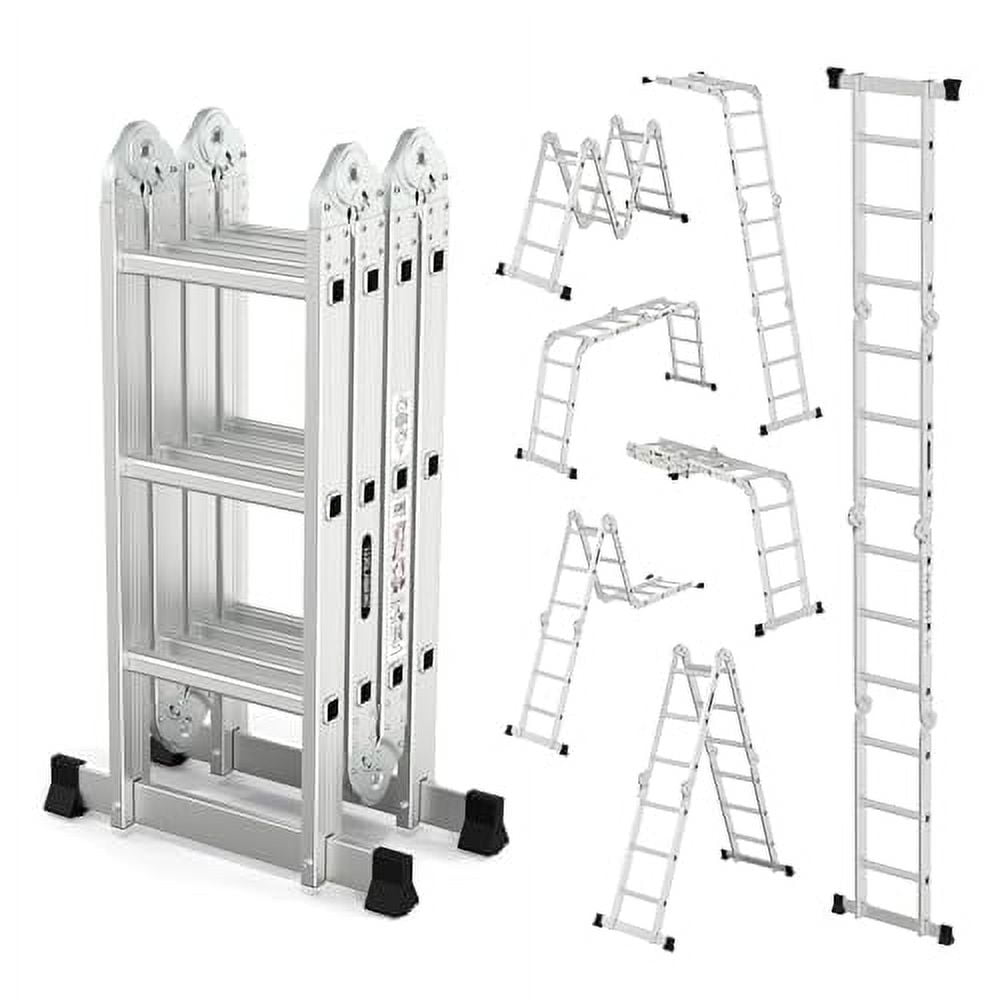 LUISLADDERS Folding Ladder Multi-Purpose Aluminium Extension 7 in 1 ...