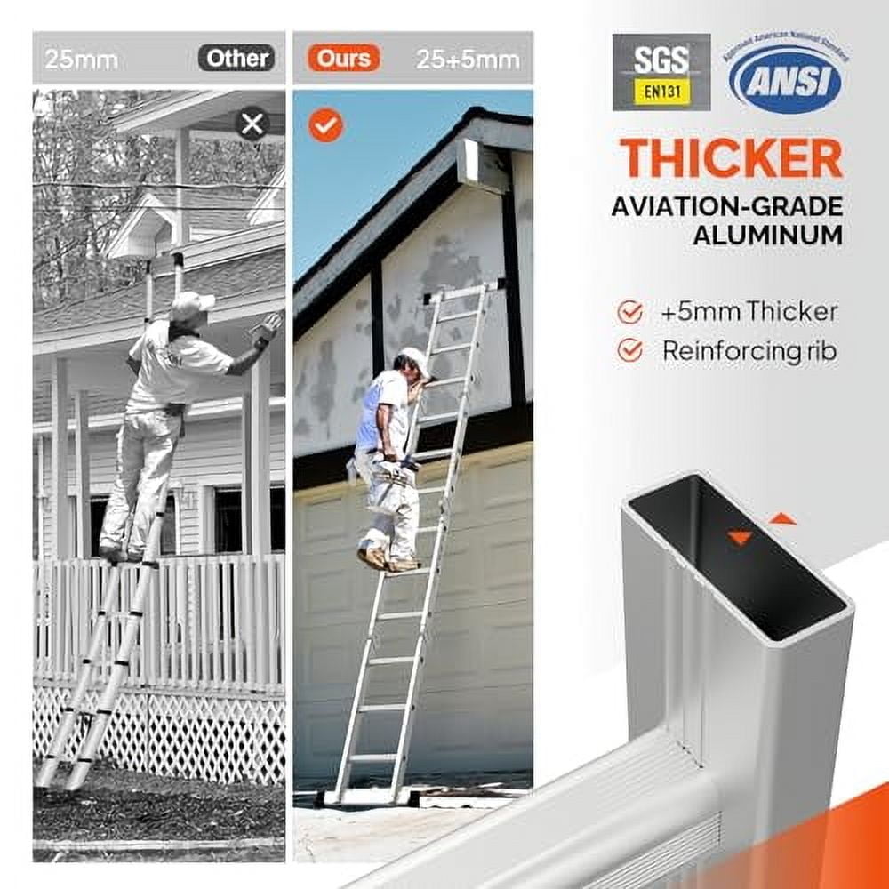 LUISLADDERS Folding Ladder Multi-Purpose Aluminium Extension 7 in 1 ...