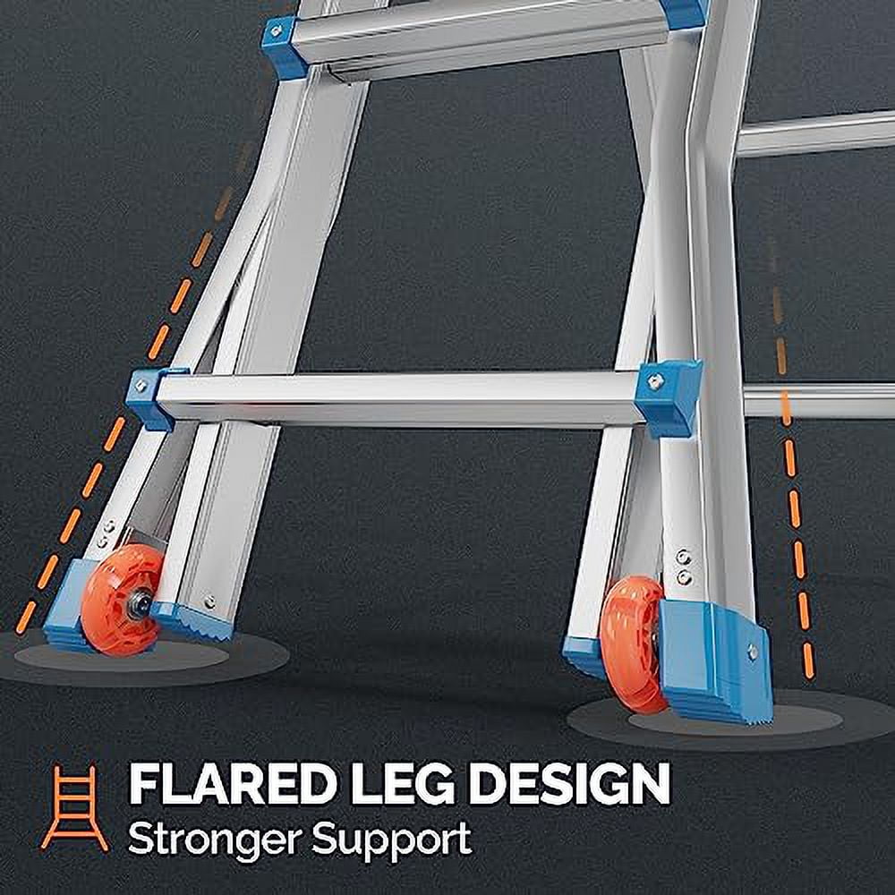 LUISLADDERS Ladder, A Frame 3 Step Ladder Telescoping Ladder, 13 ft ...