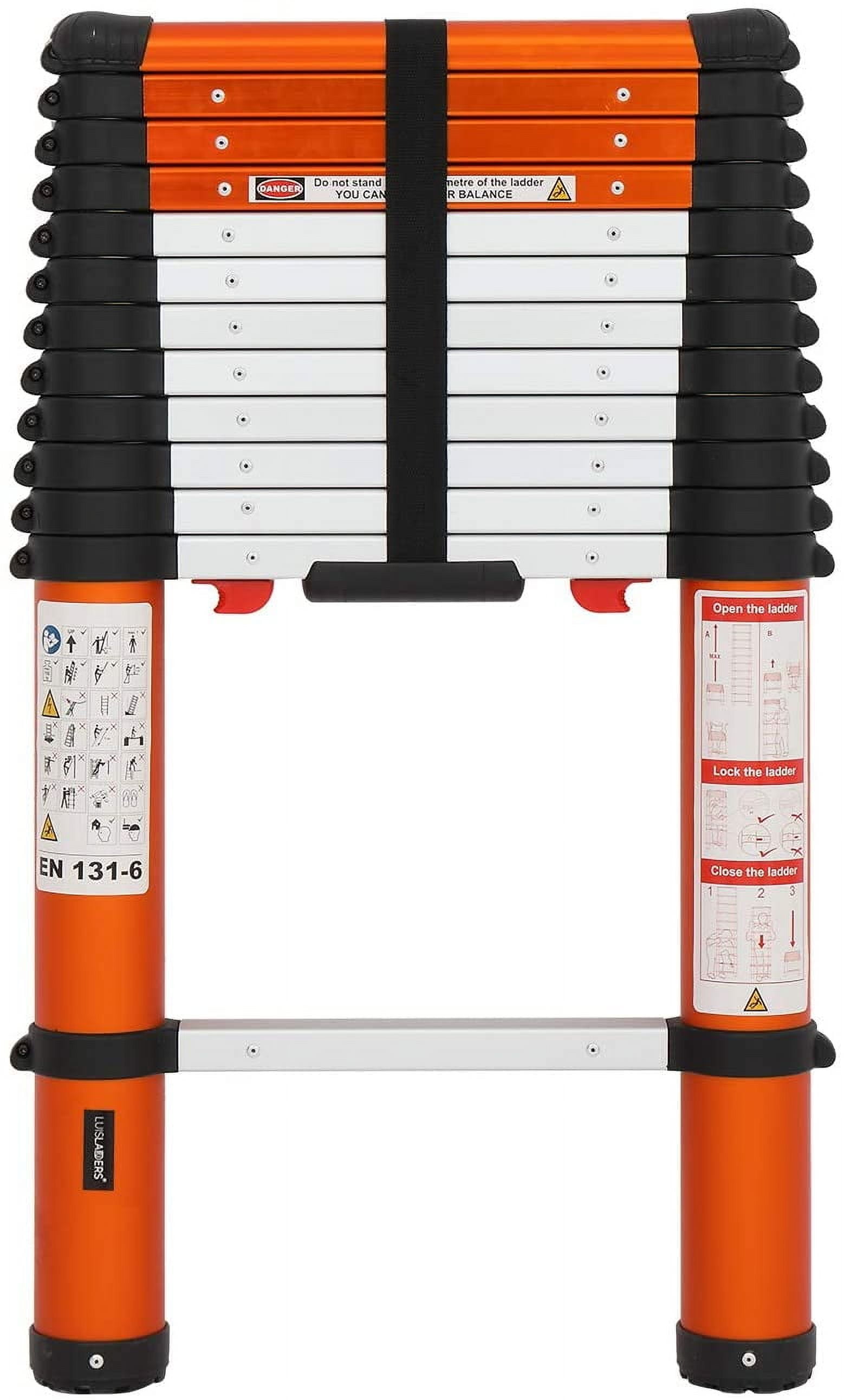 LUISLADDERS Telescoping Ladder 12.5FT Aluminum Extension Step Ladder ...