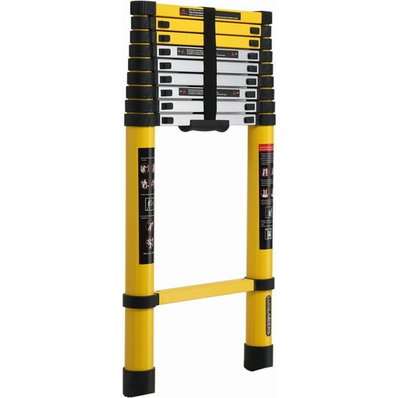 Telescoping Ladder, 12.5 FT Aluminum Lightweight Extension Ladder with ...