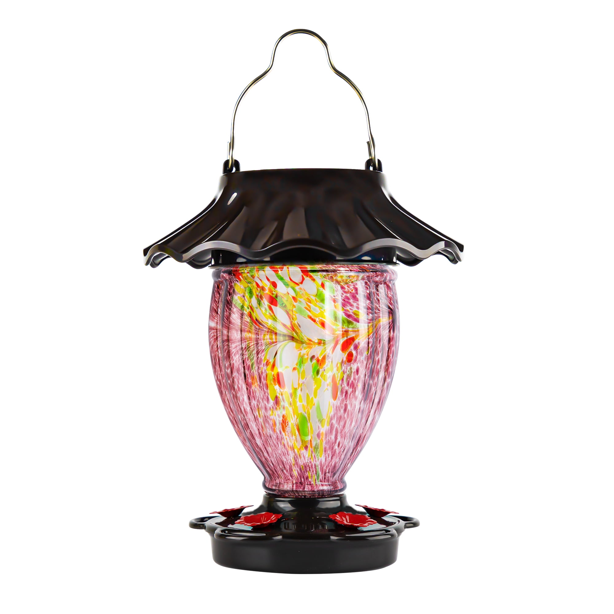 LUJII Solar Powered Hummingbird Feeder for Outside Hanging, Trophy ...