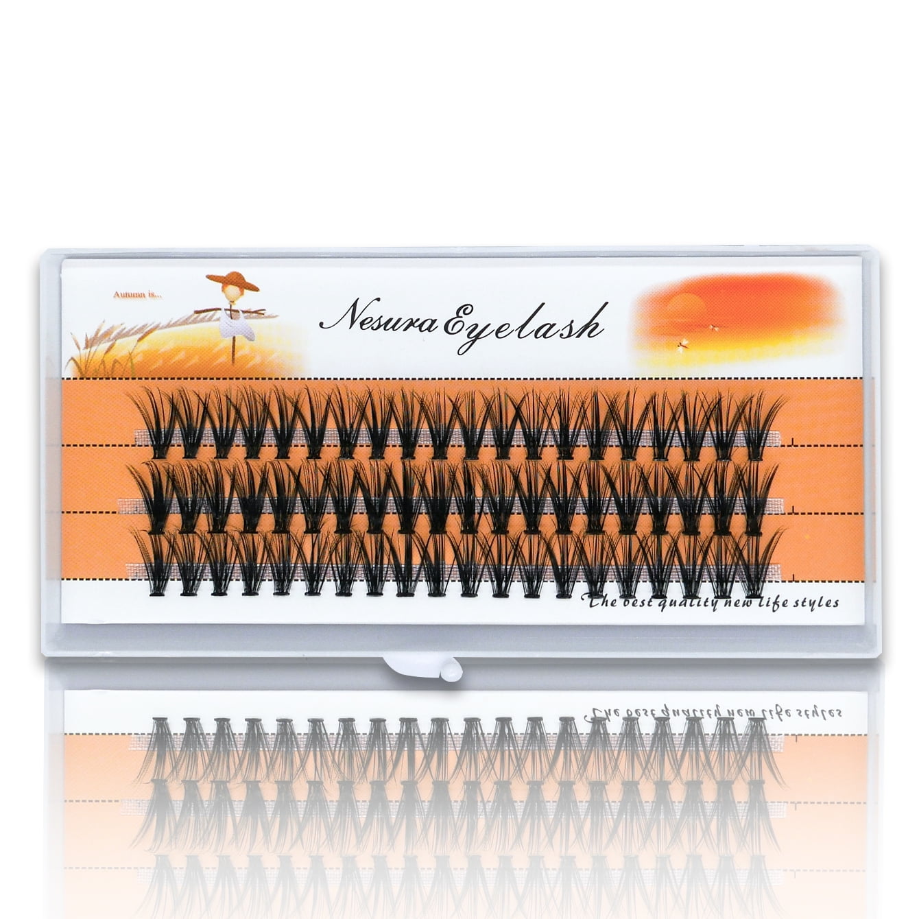 LUJITO 8mm 30D-C Curl 60 Clusters Individual Lashes Natural And Soft ...