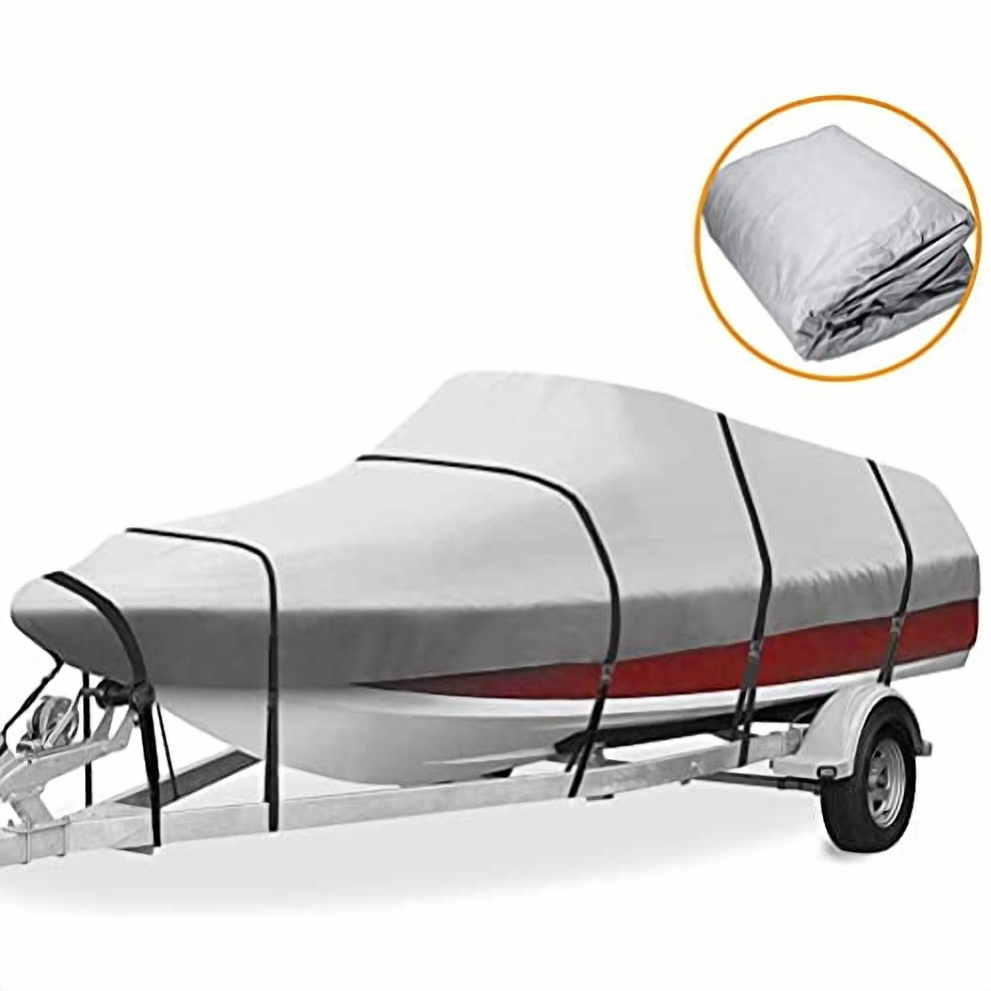 LUJUNTEC Boat Cover Heavy Duty 600D Marine Grade Polyester Canvas ...