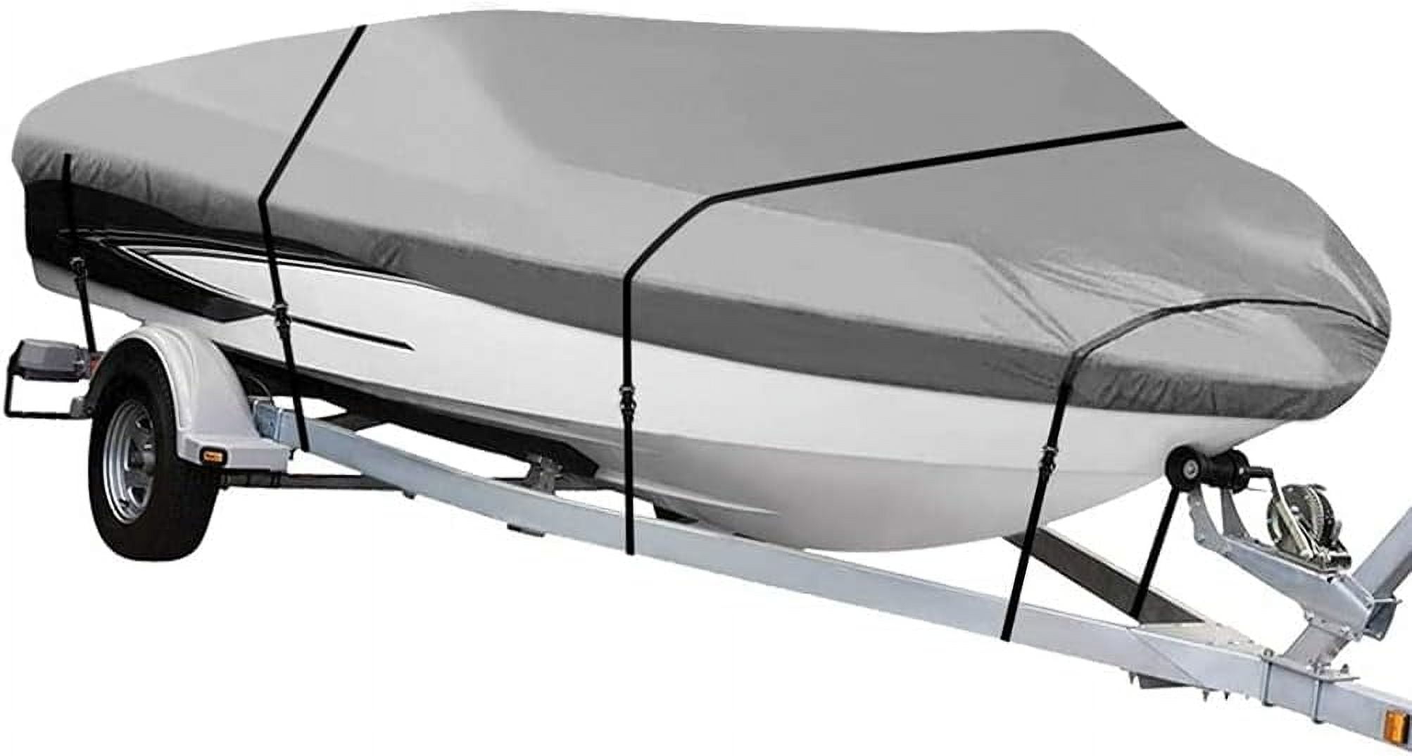 LUJUNTEC Boat Cover Heavy Duty 600D Marine Grade Polyester Canvas ...