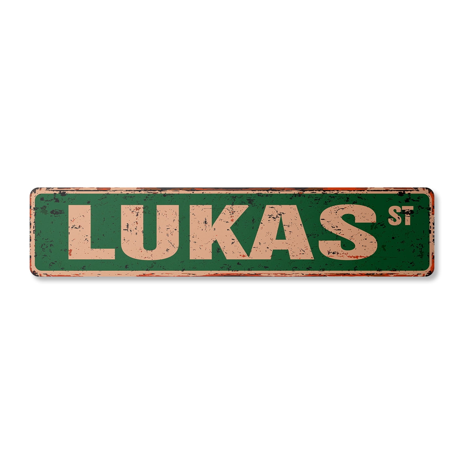 LUKAS Vintage Plastic Street Sign Childrens Name Room Sign | Indoor ...