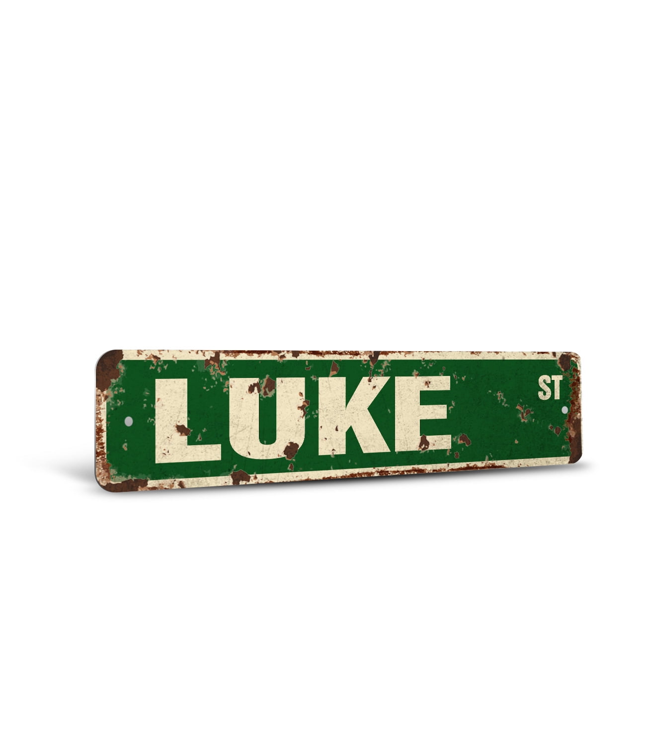 LUKE Vintage Style Rustic Street Sign – Childrens Name Room Sign Retro ...