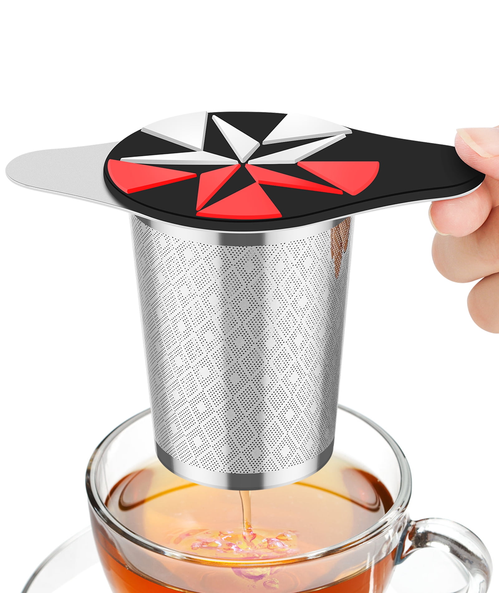 LULLATTI Large Capacity Tea Infuser for loose tea with Black Silicone ...