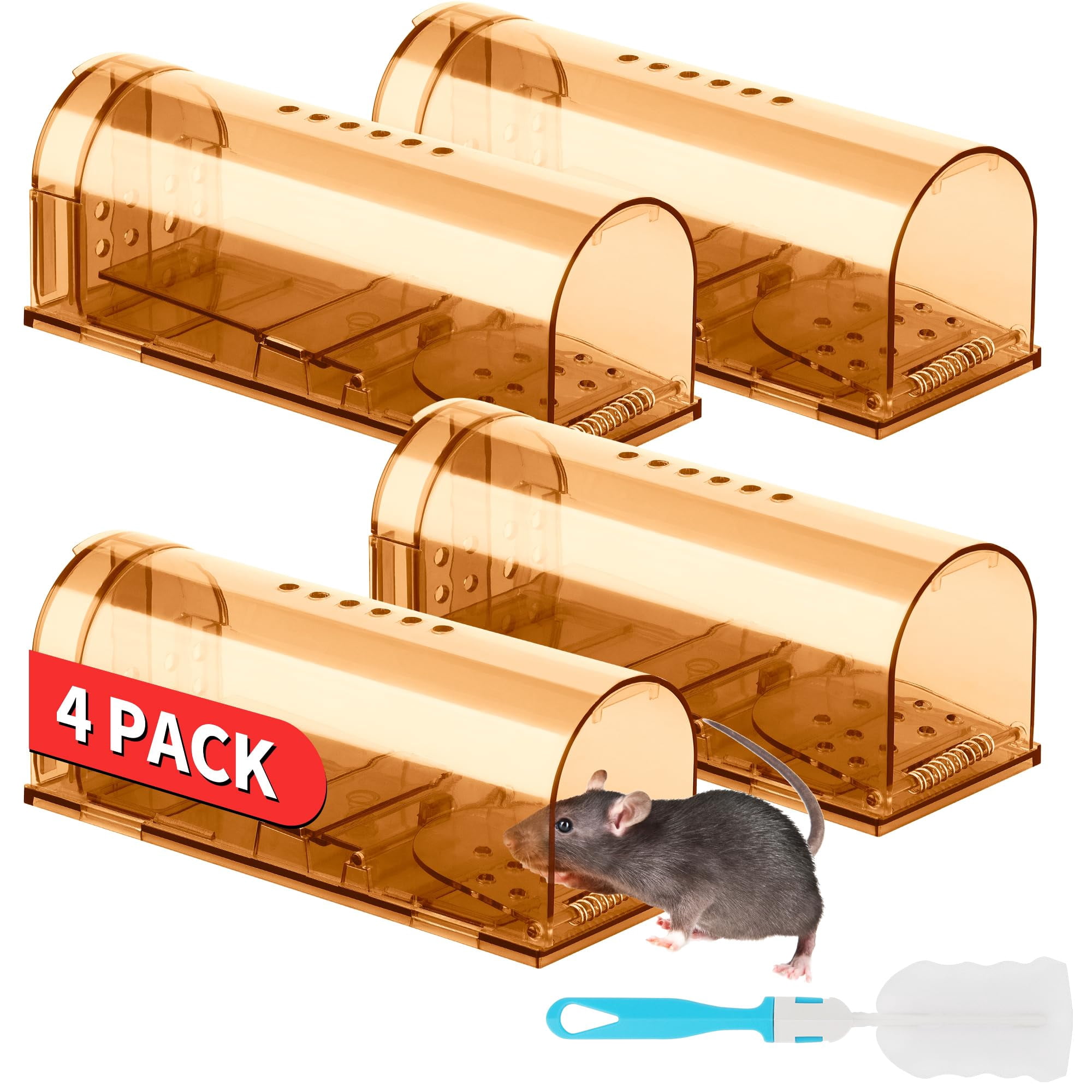 LULUCATCH Humane Mouse Traps 4 Pack, Live Mouse Traps, Catch Release ...