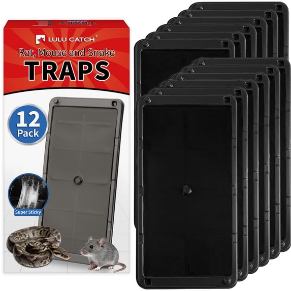 LULUCATCH Mouse Traps 12 Pack, Larger Heavier Glue Traps for Mice Rat ...