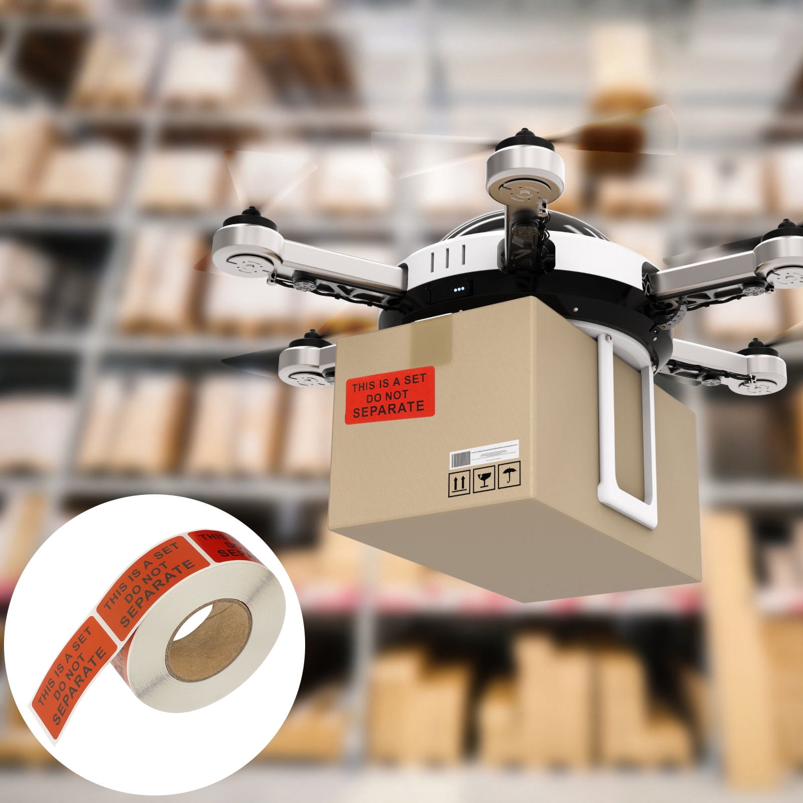 LULULION High Contrast Red Warning Label Sticker for Shipping Security ...