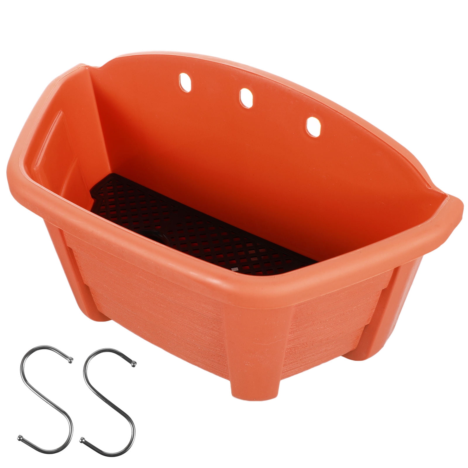 LULULION 1 Set Deck Rail Pot Plastic Semi Circular Planter for Outdoor ...