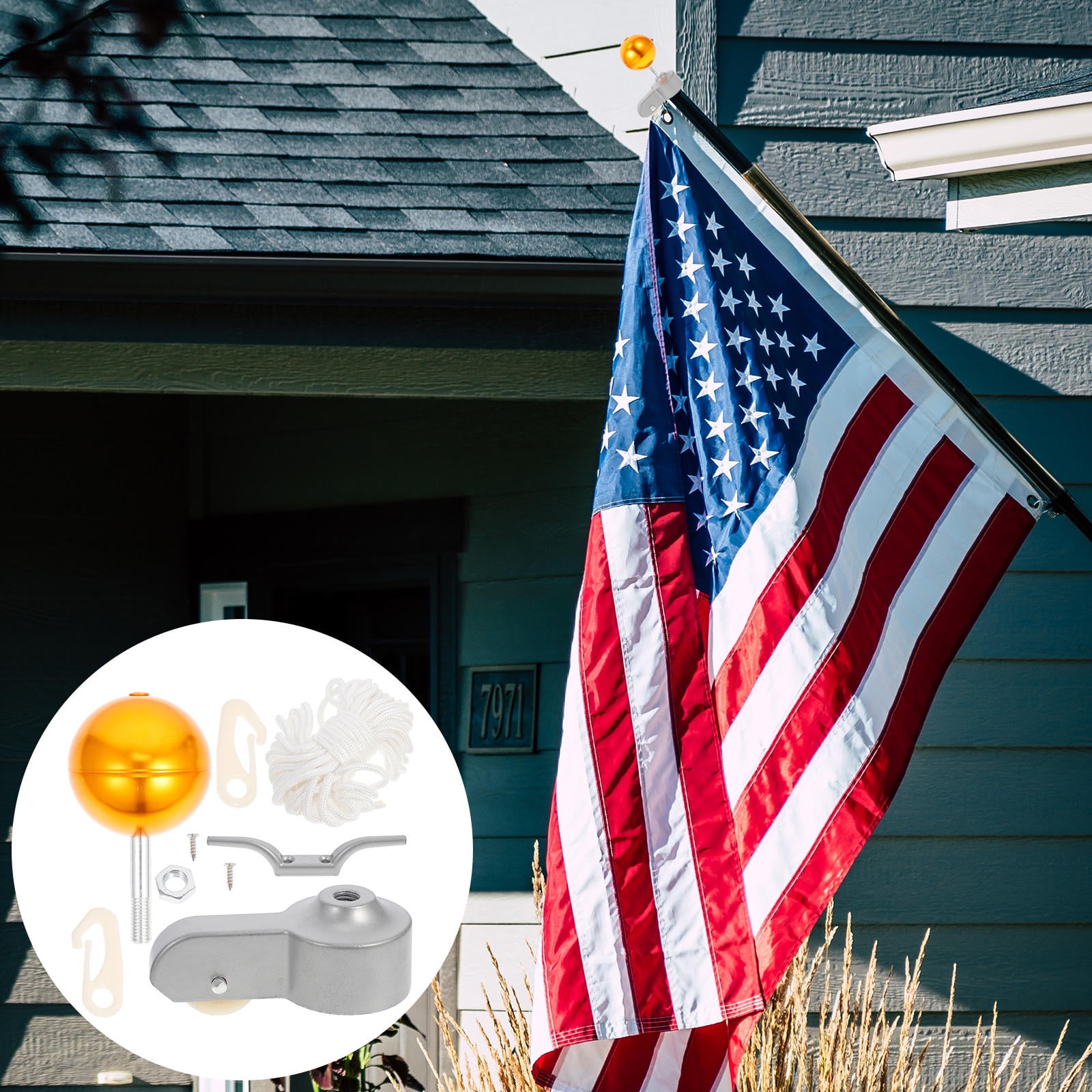 LULULION 1Set Multi Material Flagpole Pulley Truck Accessory Kit for ...