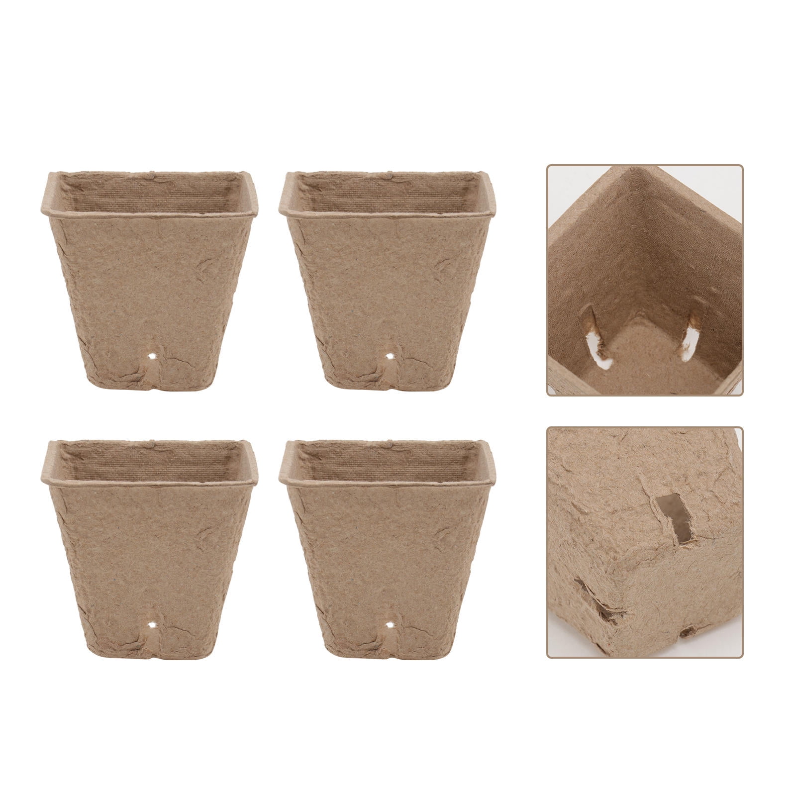 LULULION 1 Set Nursery Pot with Lid Khaki Pulp Moisture-proof for Plant ...