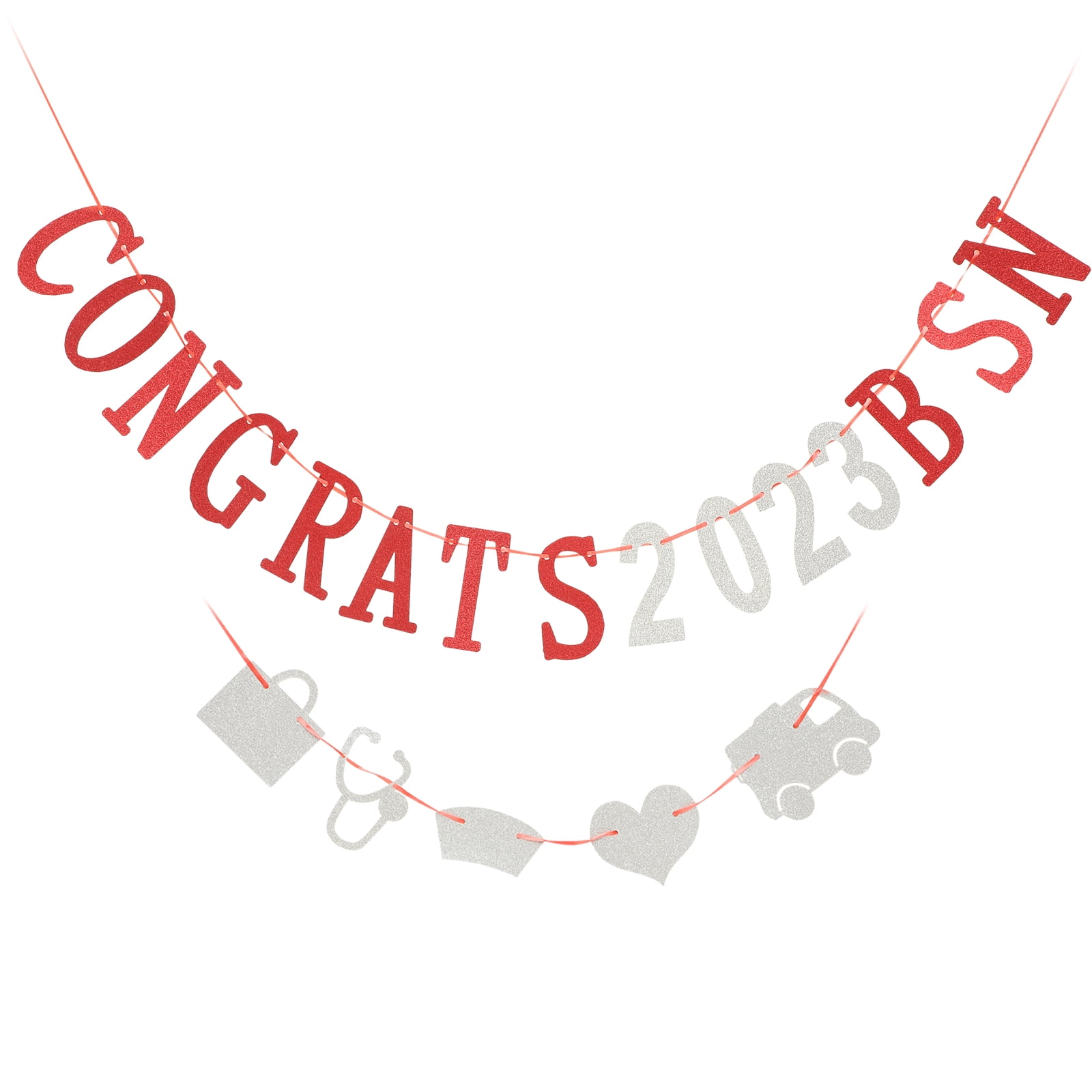 LULULION 1 Set of Congrats Grad Party Decorations Red Soft Fabric ...