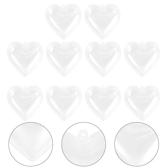 LULULION 10Set Heart Shape Plastic Balls Transparent Plastic Hanging ...