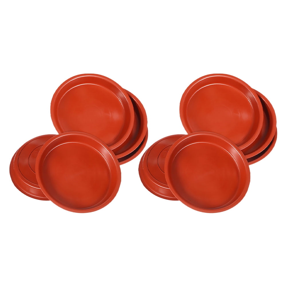 LULULION 10pcs Flower Pot Saucers PP Dark Red Soil Spill Prevention ...