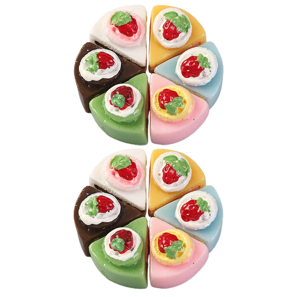 LULULION 12 Pcs Fake Cupcake Model Resin Assorted Color Pretend Play ...