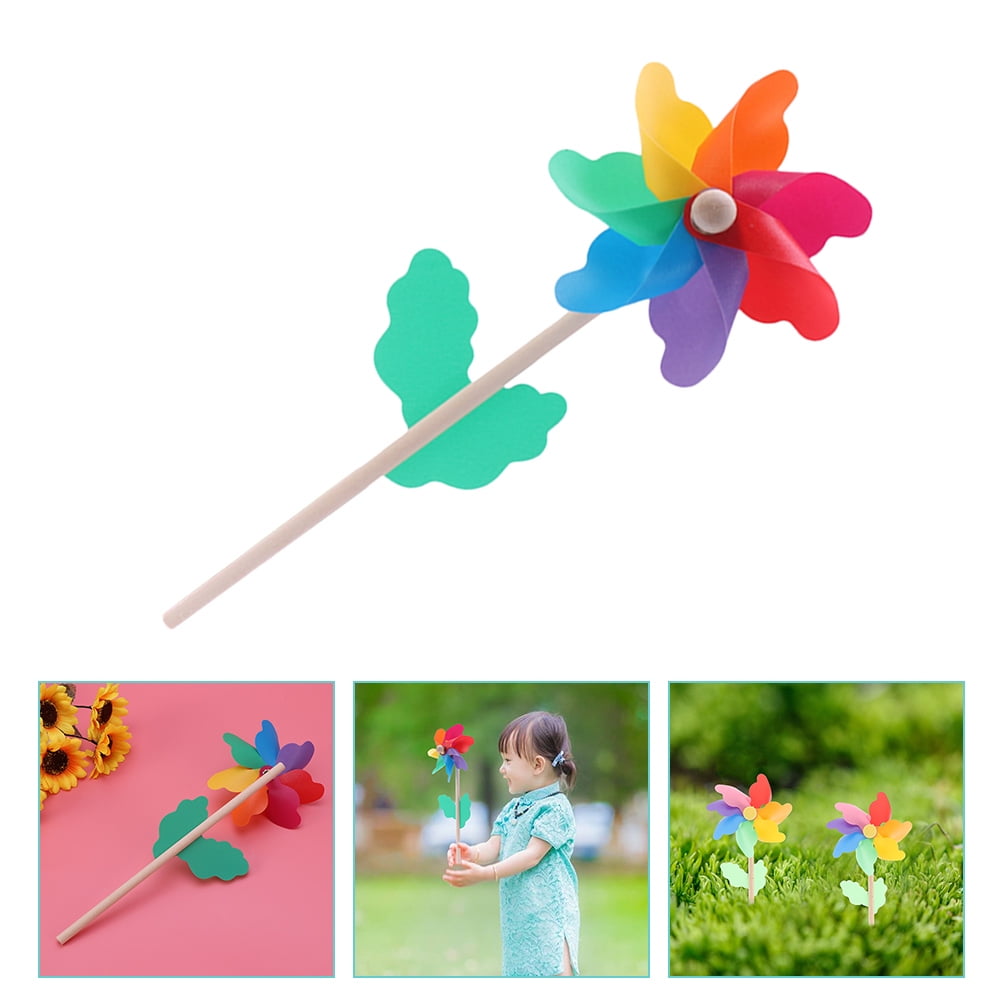 LULULION Party Pinwheels Pinwheel Toy Seven Colors Plastic 12Pcs Wind ...