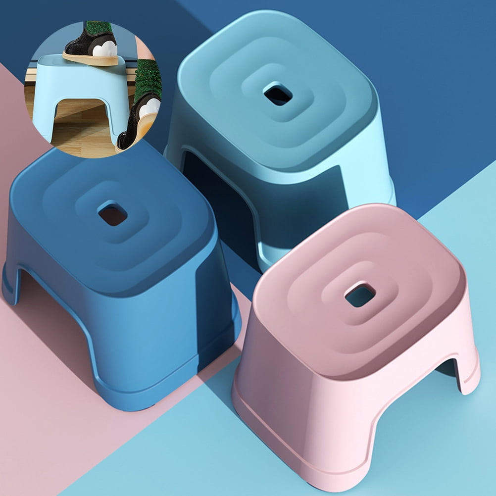 LULULION 1PC Anti-slip Shower Stool Plastic Foot Stool for Adults Dark ...