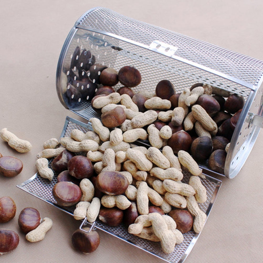 LULULION 1Pcs Convenient Rotating BBQ Grill Basket Stainless Steel Oven ...