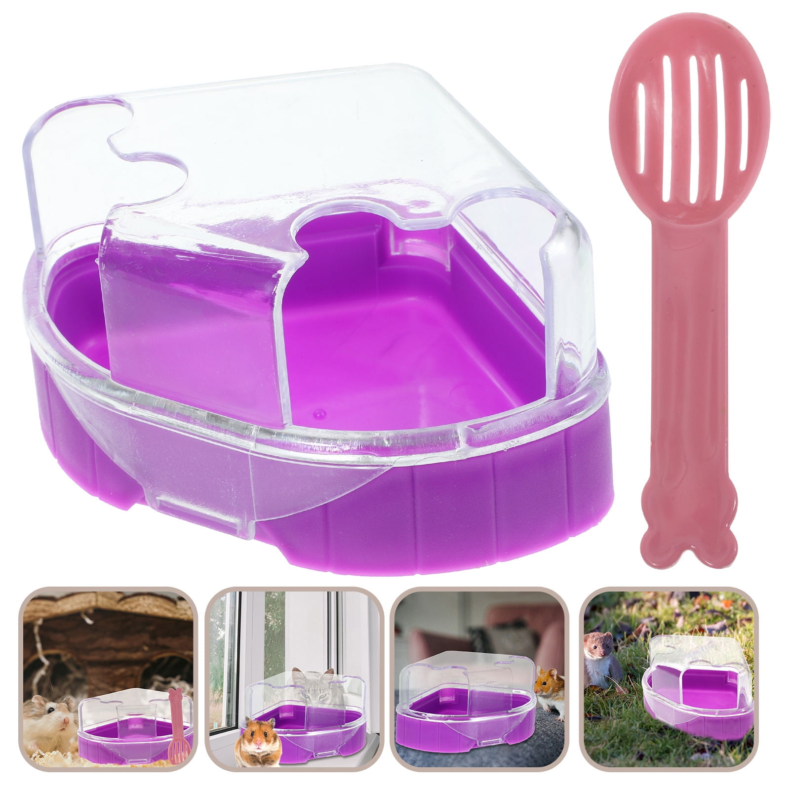 LULULION Pet Supplies Hamster Bathroom Spoon Translucent Design for ...