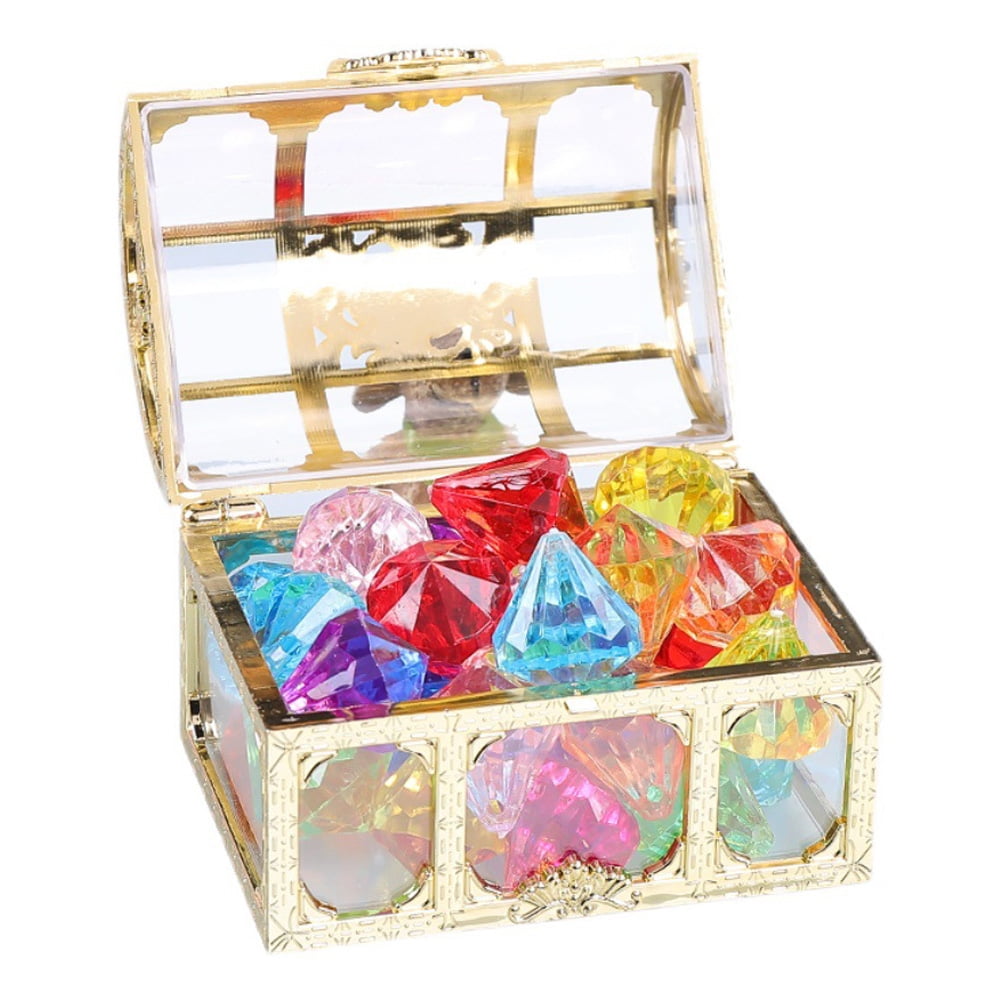 LULULION 1set Gemstone Treasure Box Gems Storage Chest For Playtime ...