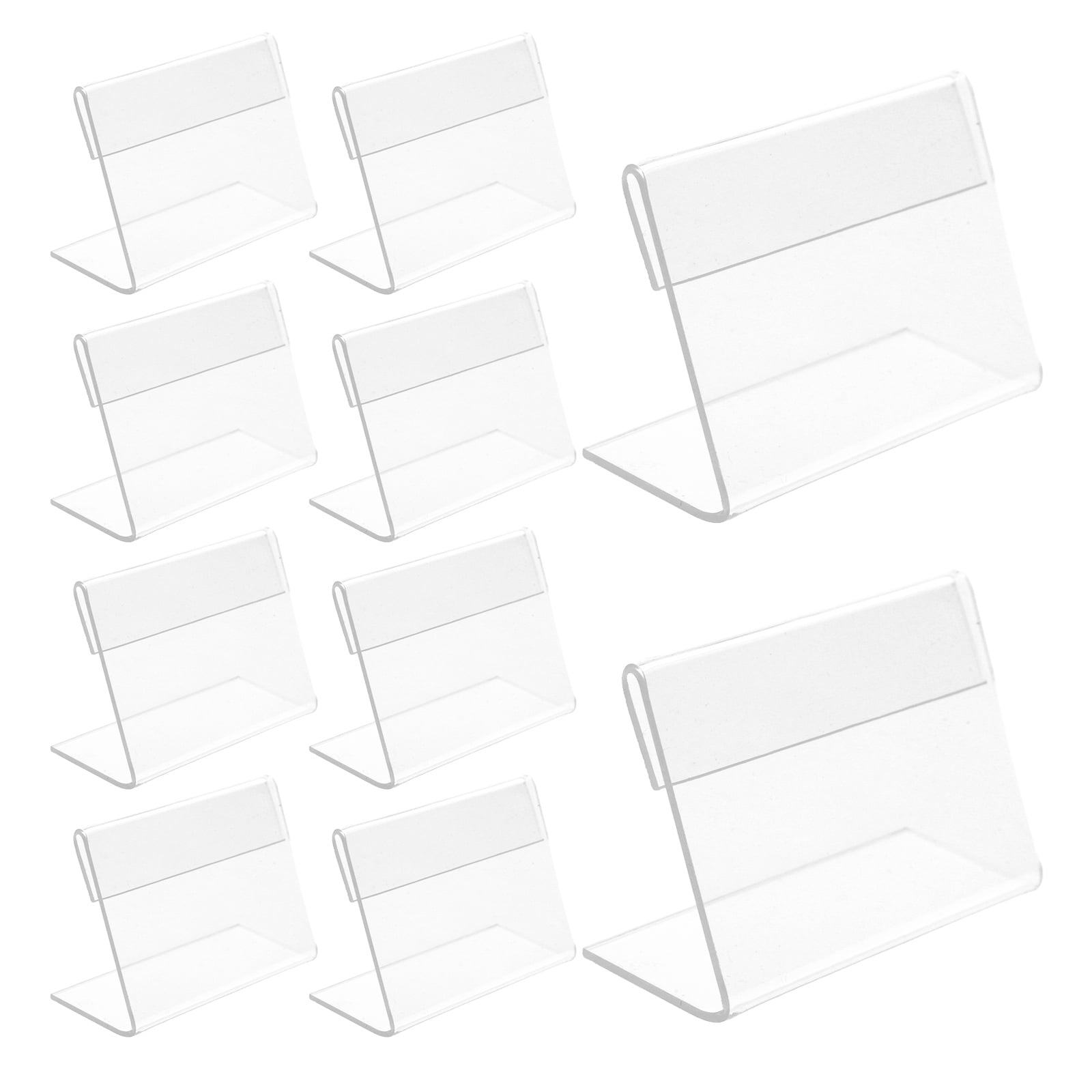 LULULION 20Pcs Acrylic L Shape Sign Holders Slanted Display Stand for ...
