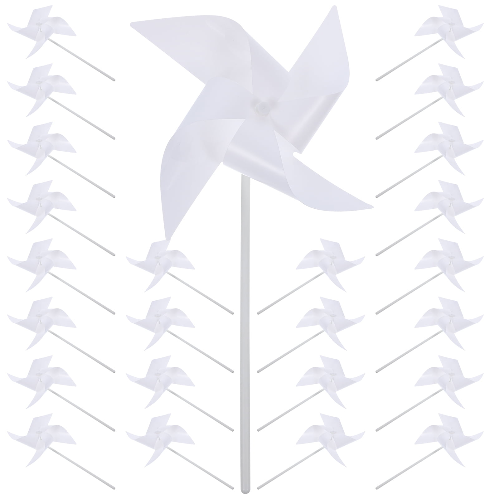 LULULION 24pcs DIY Pinwheels Craft White Plastic Toys for Birthday ...