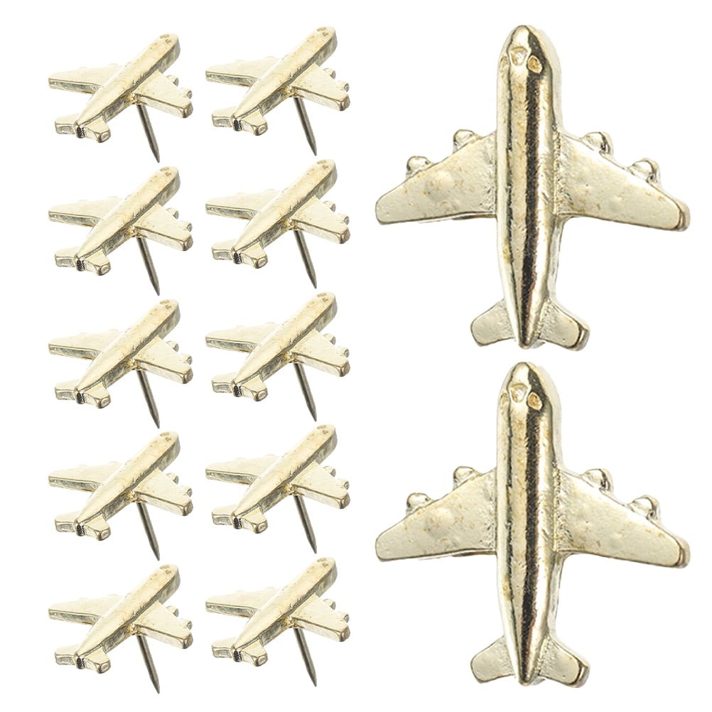 LULULION colored push pins Airplane Push Pins Golden 24pcs - Walmart.com