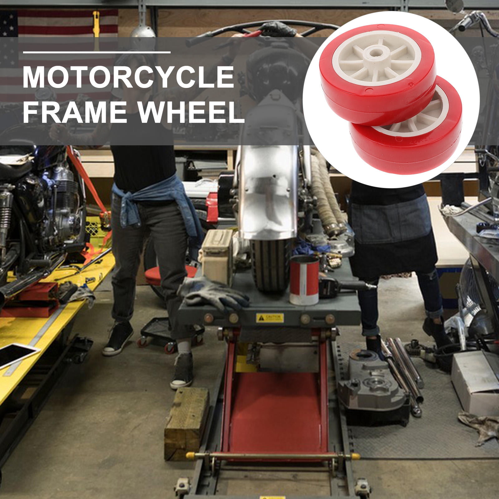 LULULION Motorcycle Jack Stand Lift Red 2Pcs Metal Easy Mobility ...