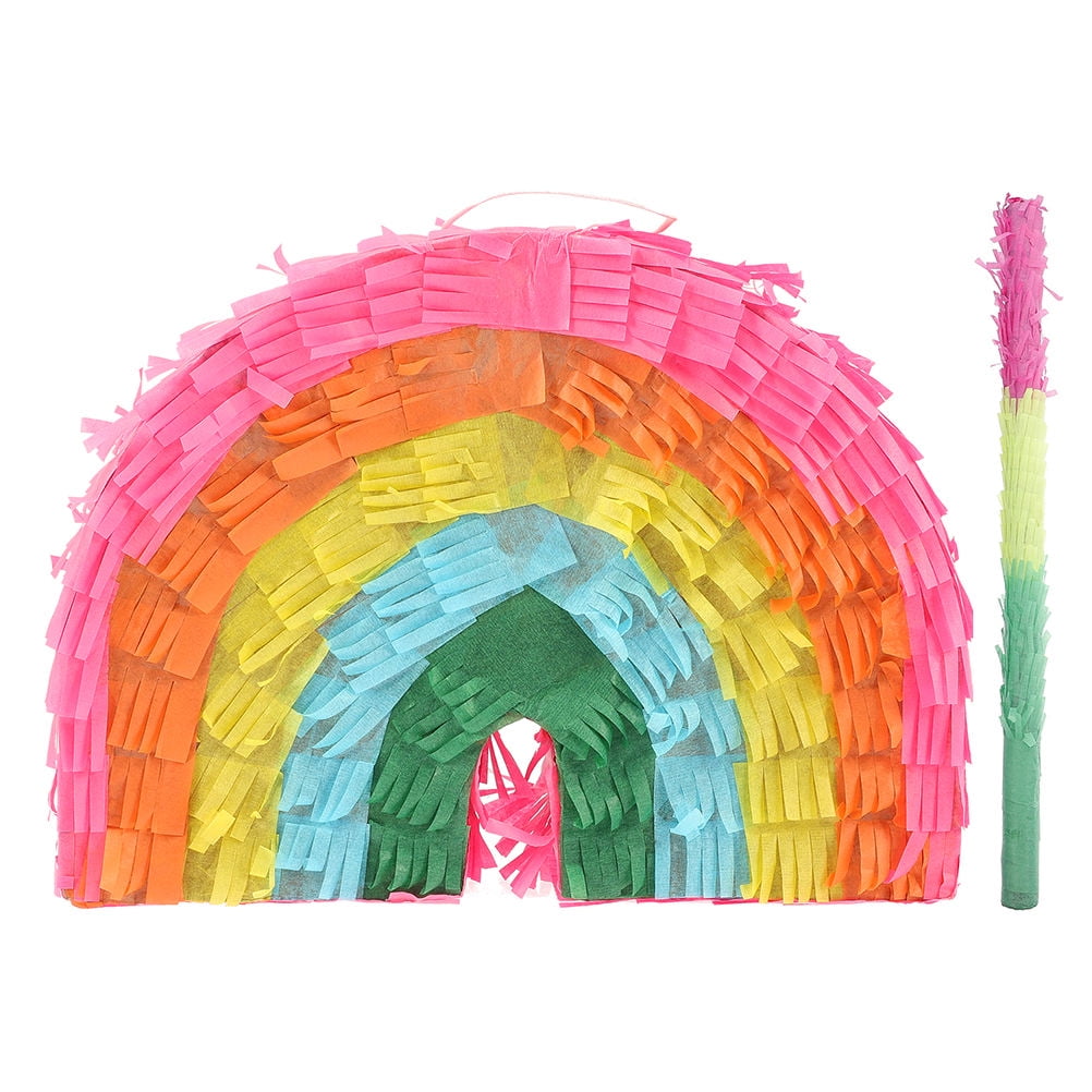 LULULION 2Pcs Party Pinata Sticks Rainbow Pinata Colorful Candy ...