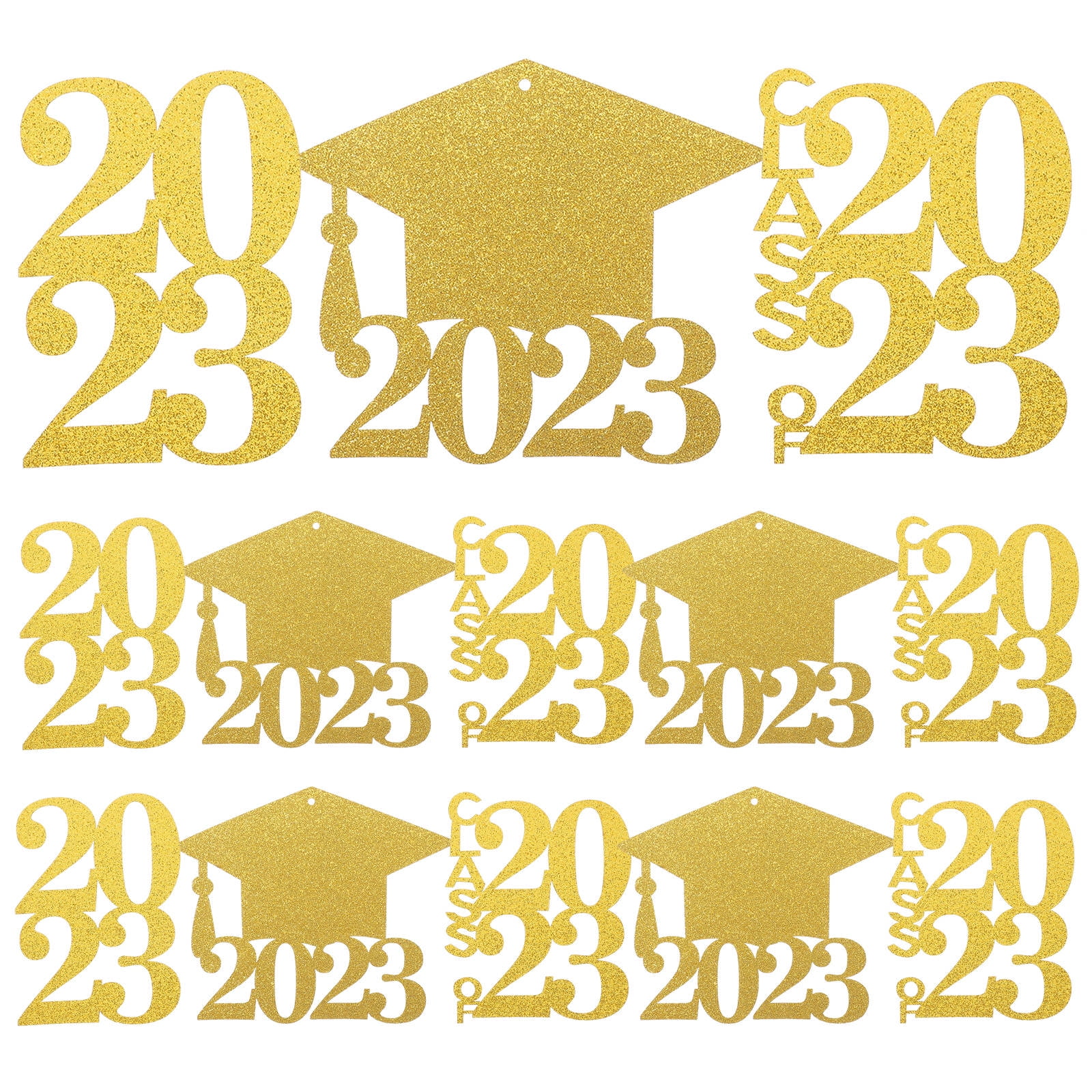 LULULION 30Pcs Graduation Party Table Decor Golden Burlap Rope Photo ...