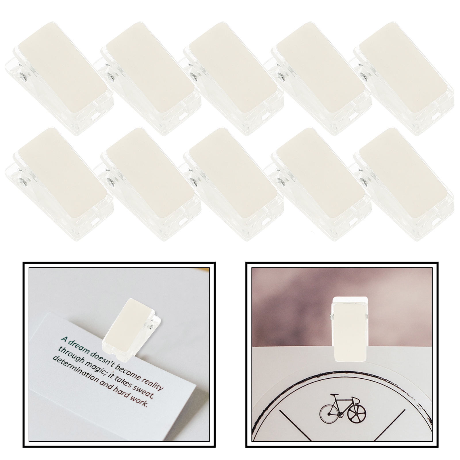 LULULION 30Pcs Transparent Plastic Spring Clip Self Adhesive Badge ...